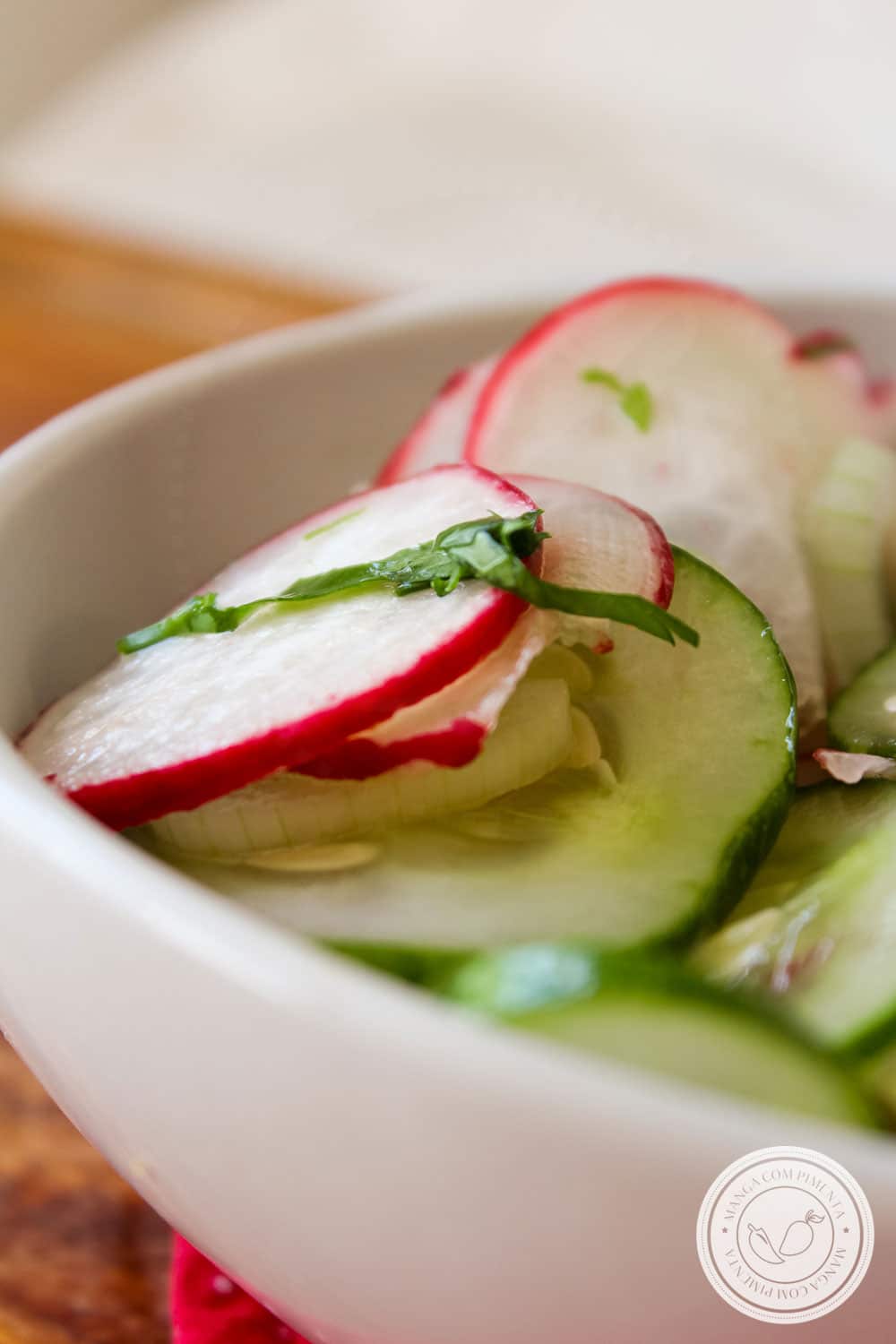 Salada de Pepino com Rabanete - Manga com Pimenta